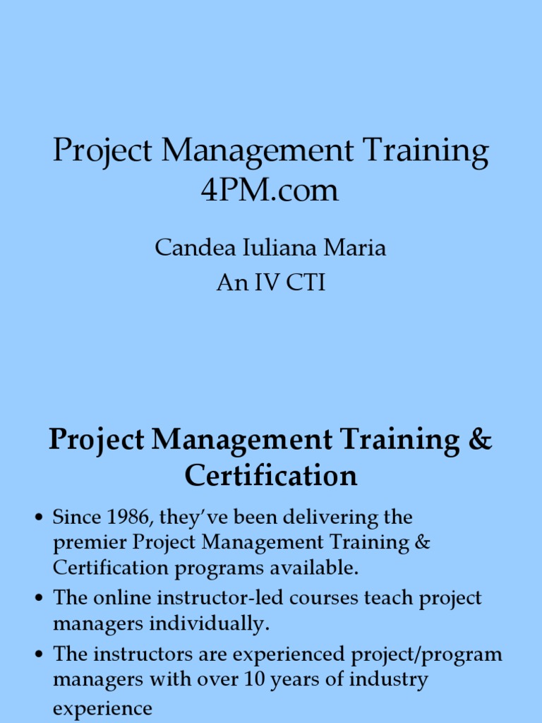 Project Management Training | PDF | Project Manager | Project Management