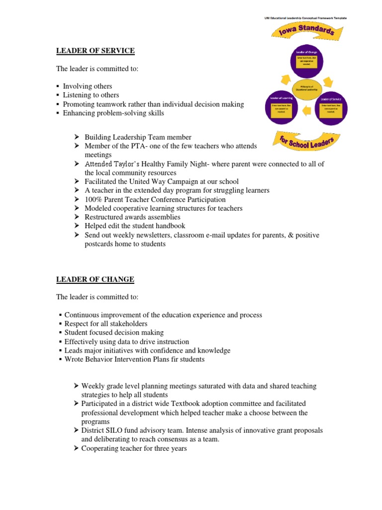 Conceptual Framework Summary Pdf Leadership Teachers