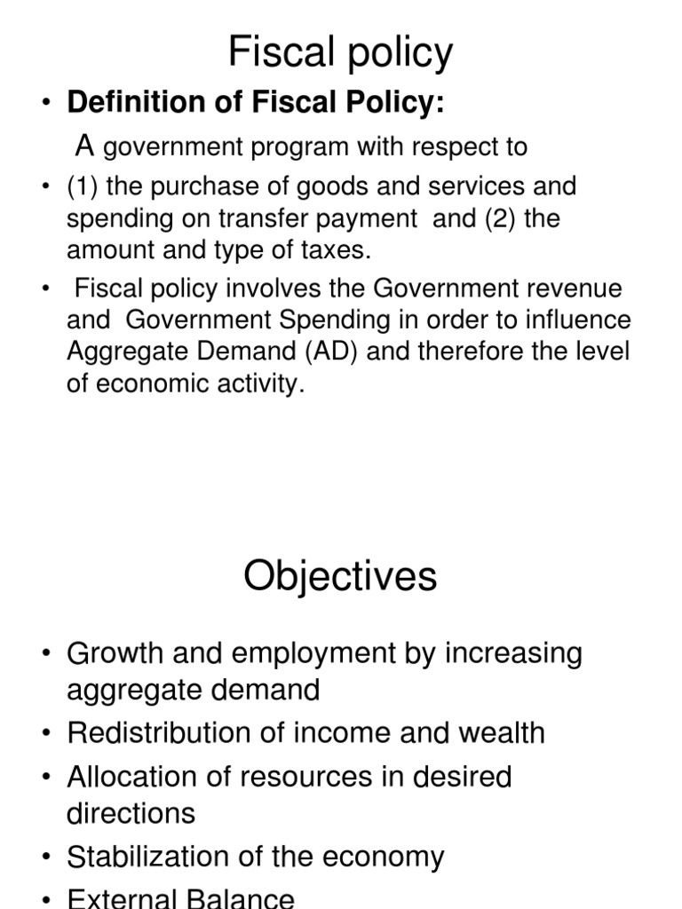 Definition of Fiscal Policy: A | PDF | Fiscal Policy | Government ...