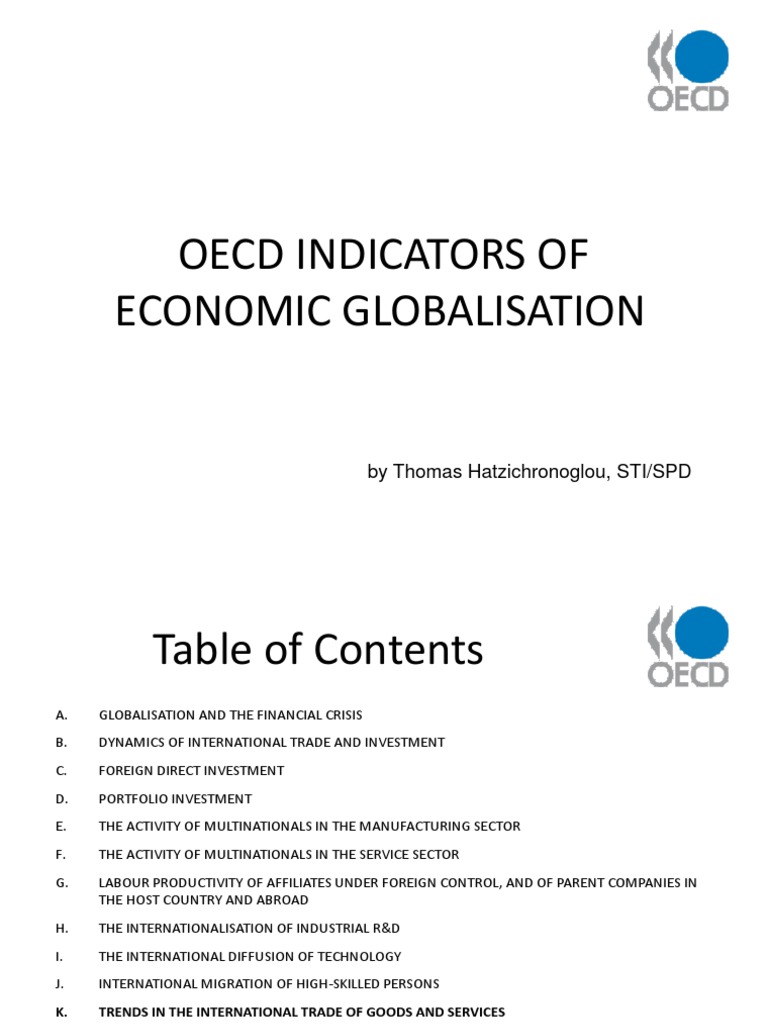 Oecd Indicators of Economic Globalisation: by Thomas Hatzichronoglou ...