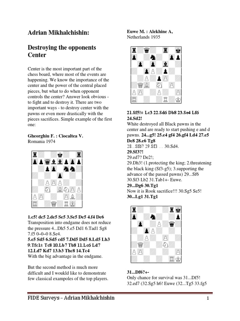 Destroying The Opponents Center | PDF | Traditional Board Games | Chess