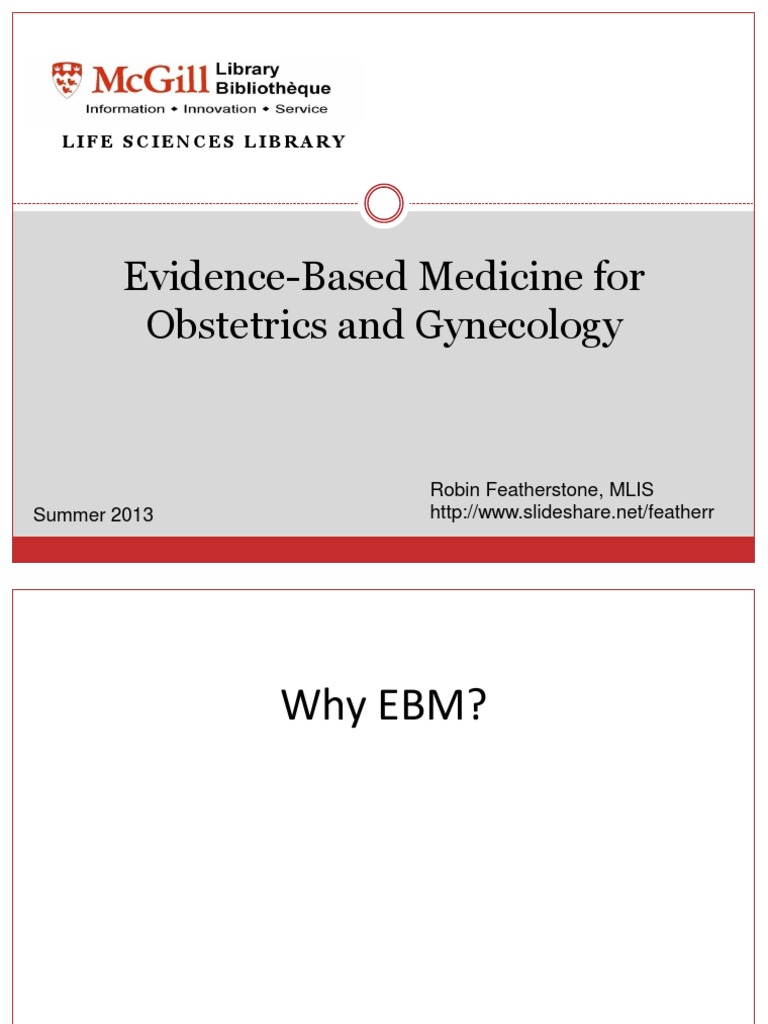 Evidence-Based Medicine in OB/GYN | PDF | Randomized Controlled Trial ...