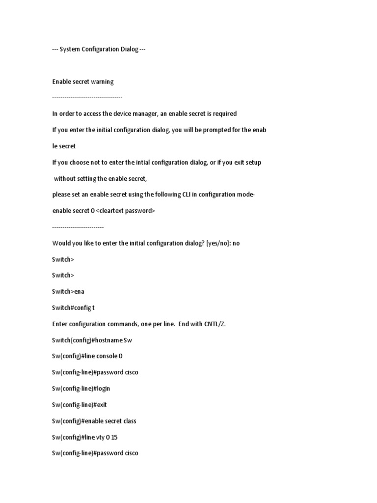 System Configuration Dialog Pdf Command Line Interface Digital