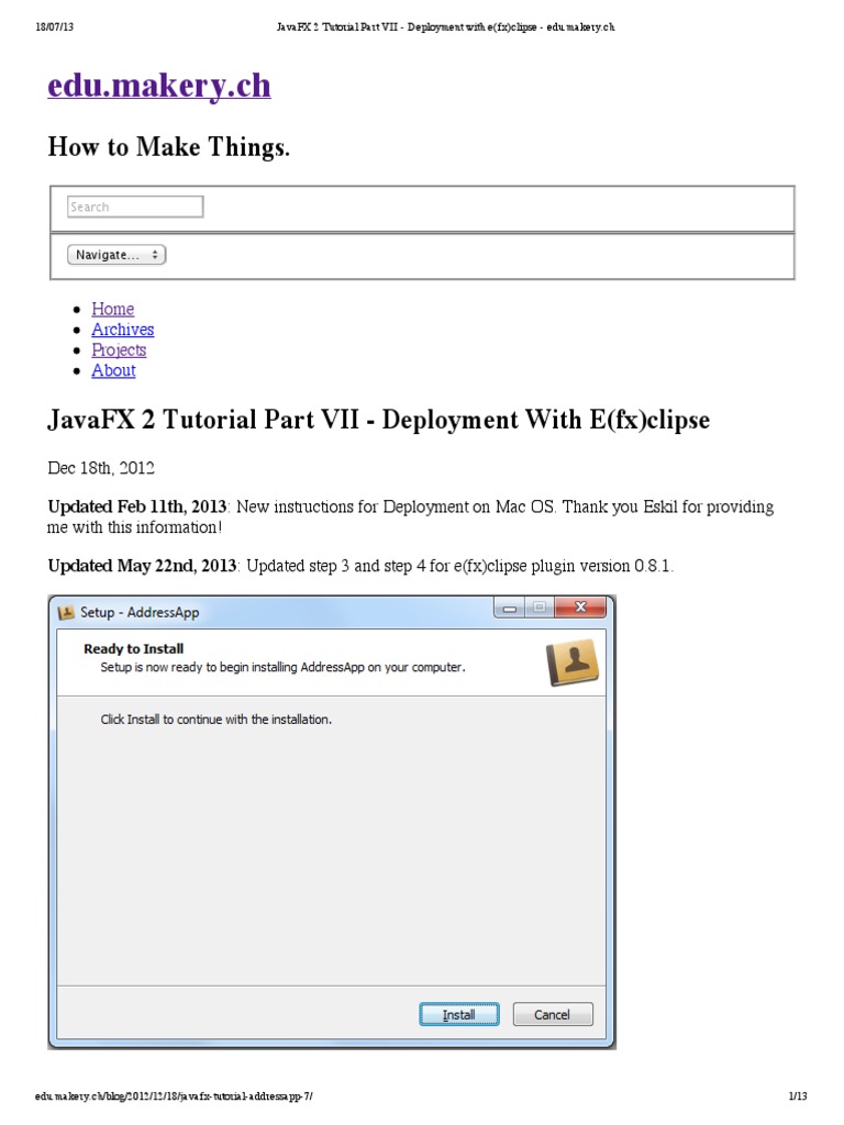 Javafx 2 Tutorial Part Vii Deployment With E Fx Clipse Edu Makery Pdf Pdf