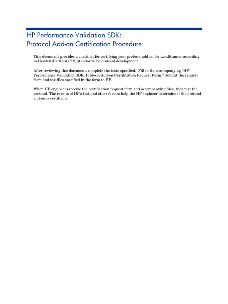 Protocol Certification | PDF | Hewlett Packard | Application ...