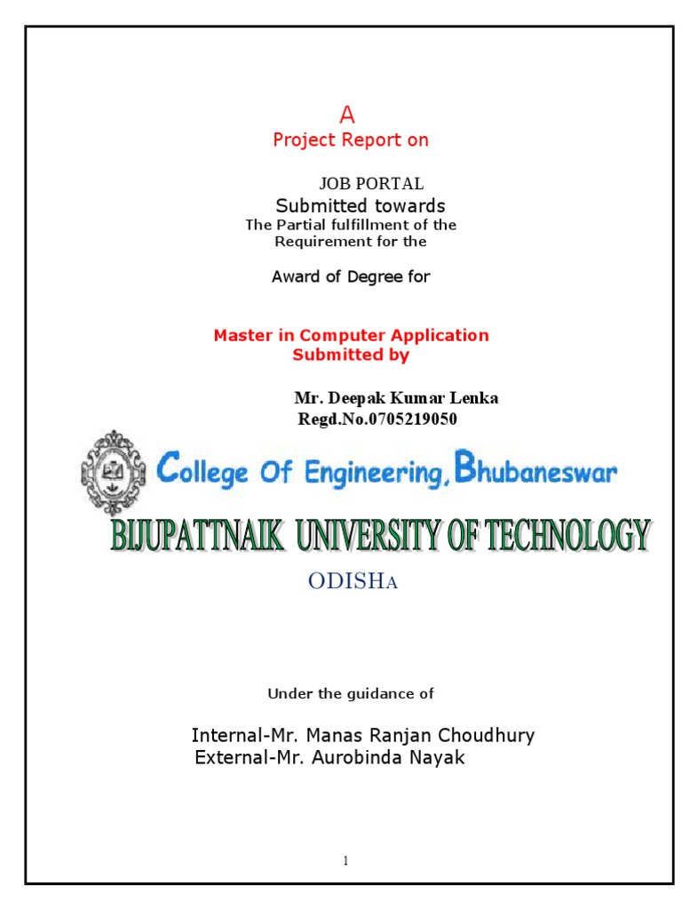 Project Report On: Odisha | PDF | Runtime System | Computer Engineering