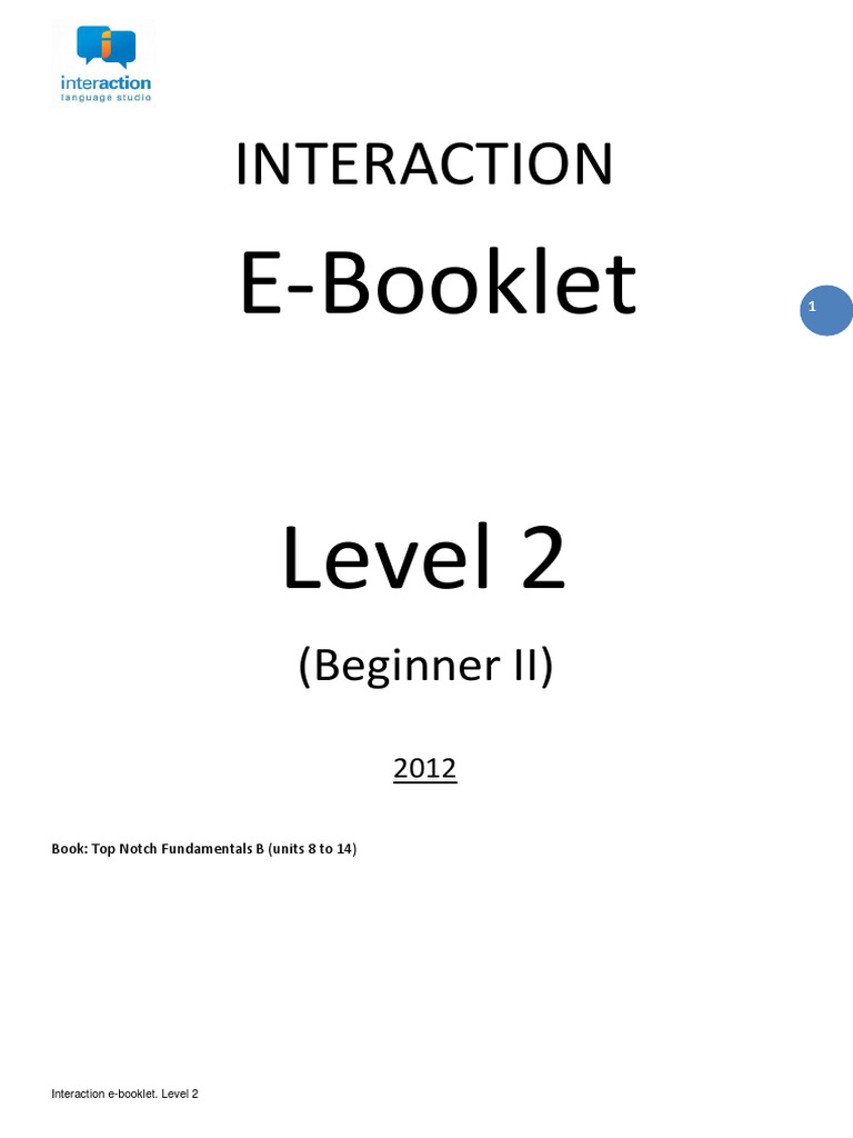 Interaction e-booklet. Level 2 | PDF | Semana laboral y fin de semana | Alimentos