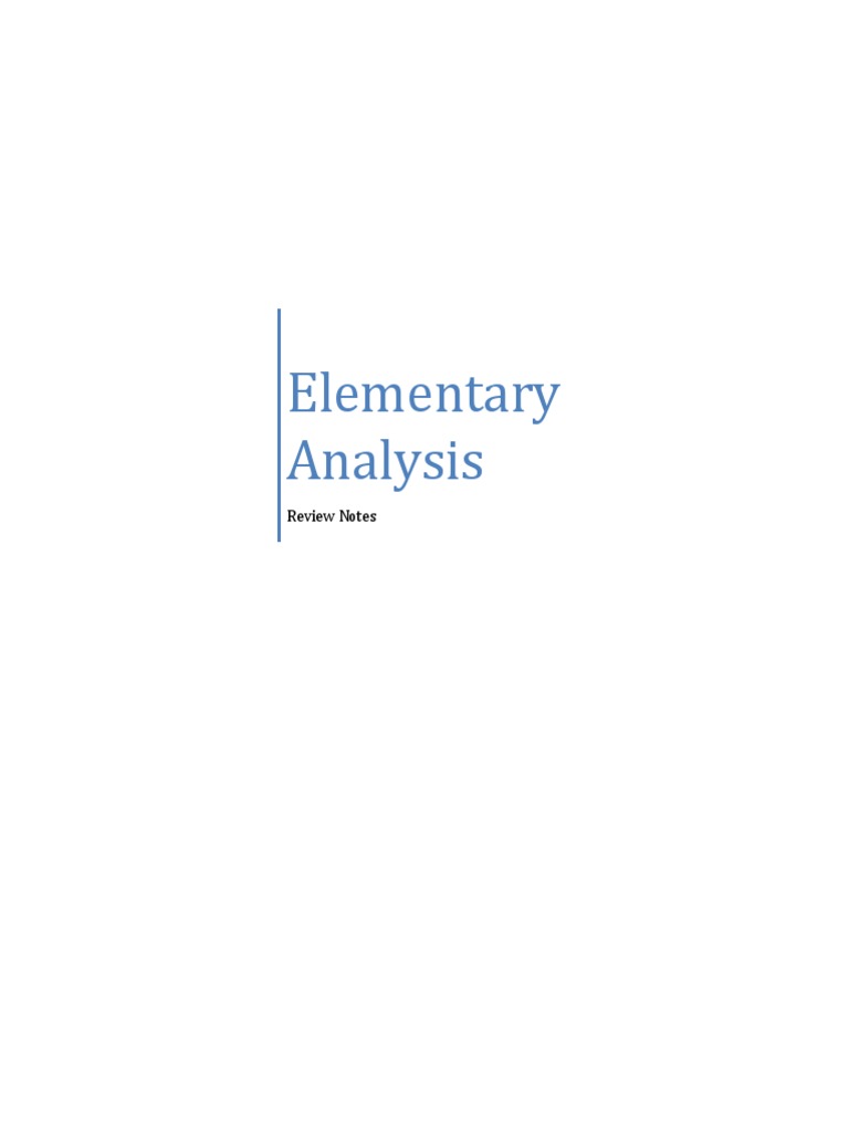 Elementary Analysis | PDF
