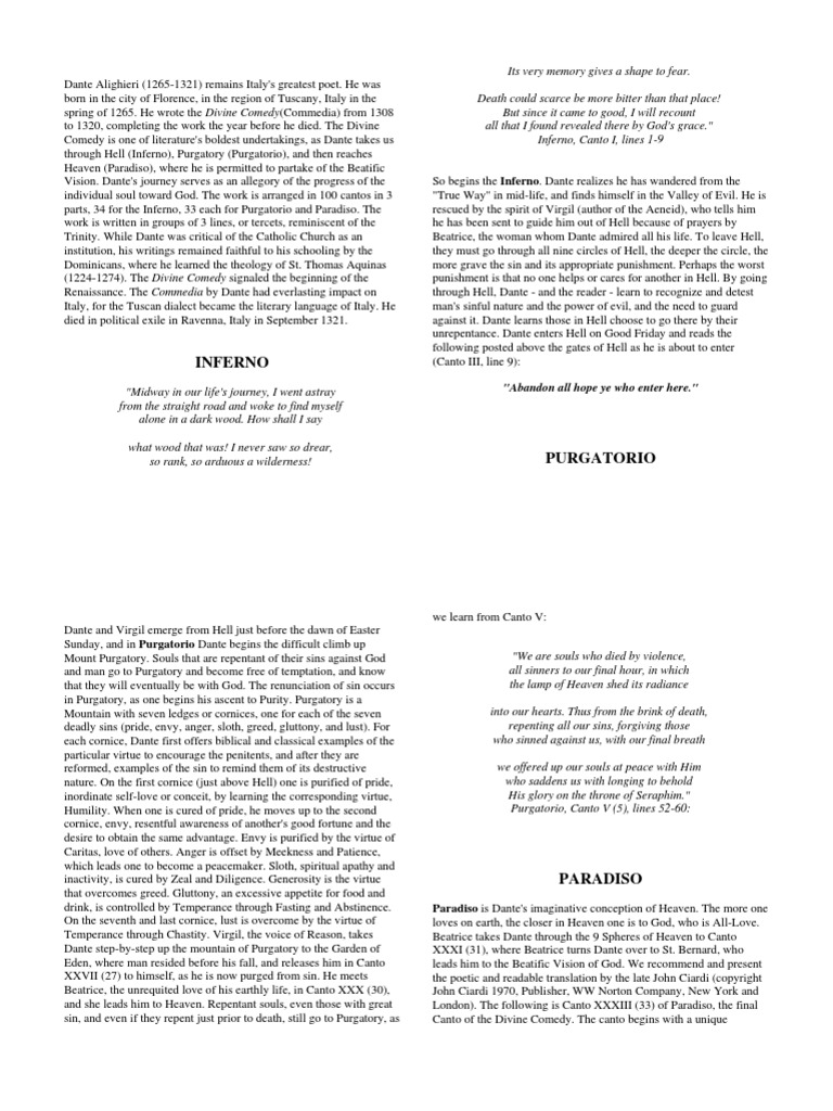Dante Alighieri | PDF | Divine Comedy | Inferno (Dante)