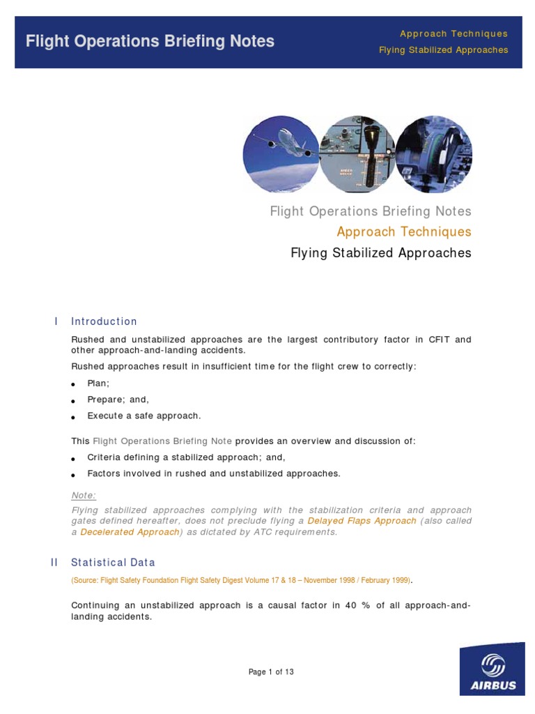 Airbus Flight Operation Briefing Notes: Approach Techniques. Flying ...