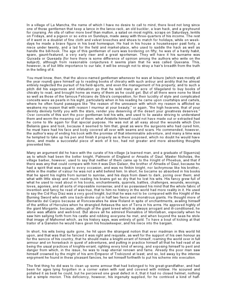 Don Quixote | PDF | Don Quixote