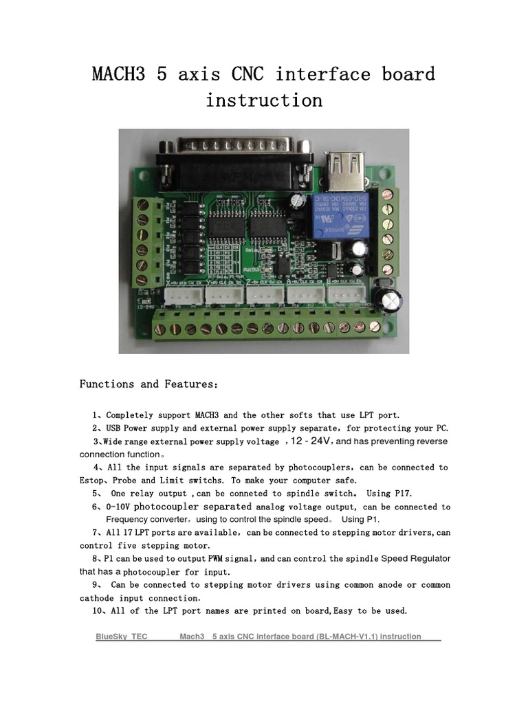 5 Axis Manual | PDF | Power Supply | Numerical Control