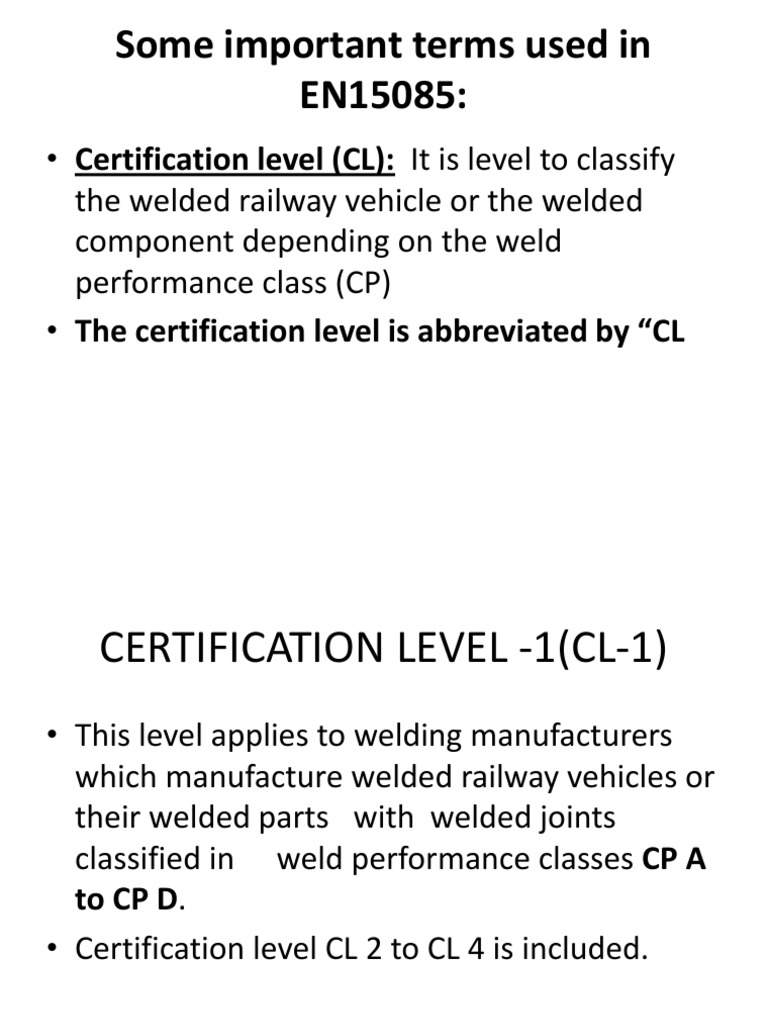 EN 15085 Welding Certification Levels | PDF | Business
