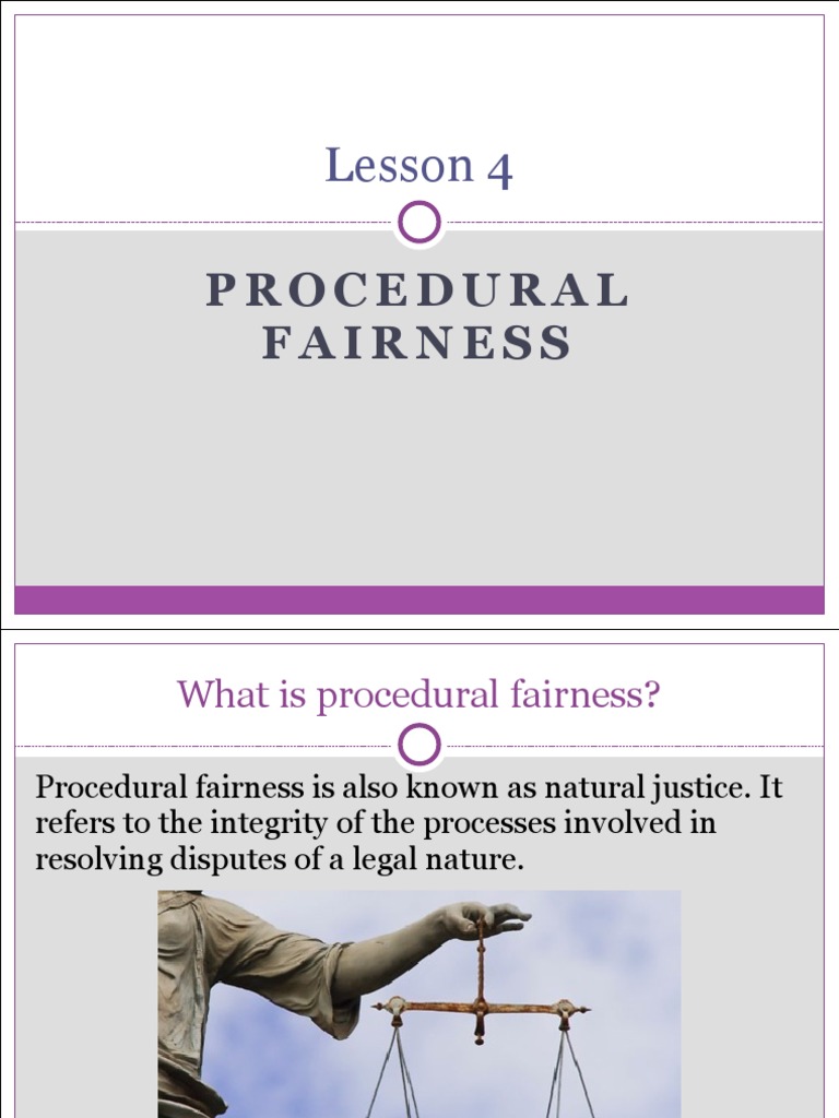 lesson 4 - procedural fairness | Rule Of Law | Public Law
