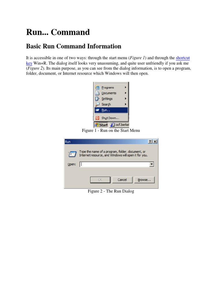 Basic Run Command Information | PDF | Microsoft Windows | Windows Registry
