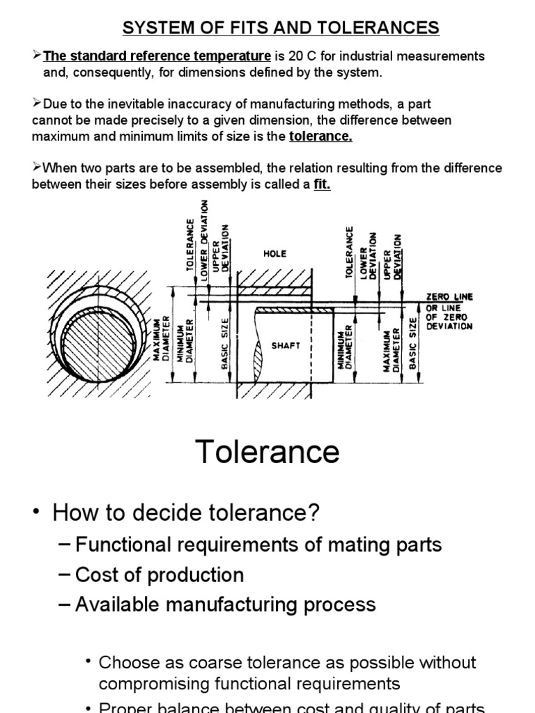 System of Fits and Tolerances: The Standard Reference Temperature Is 20 ...
