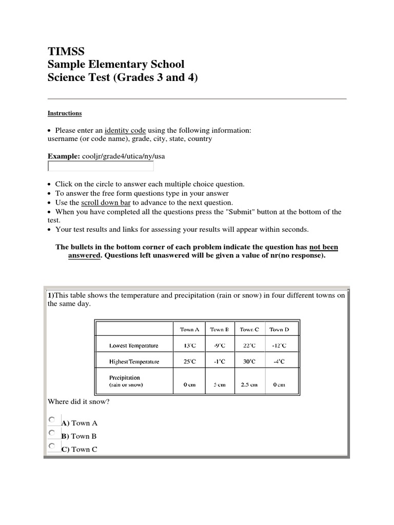 TIMSS Sc Grade 3,4 Sample Question | Moon | Atmosphere Of Earth | Free ...