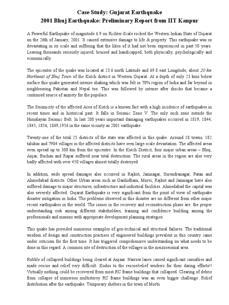 Disaster Management - Case Study | PDF | Earthquakes | Disasters