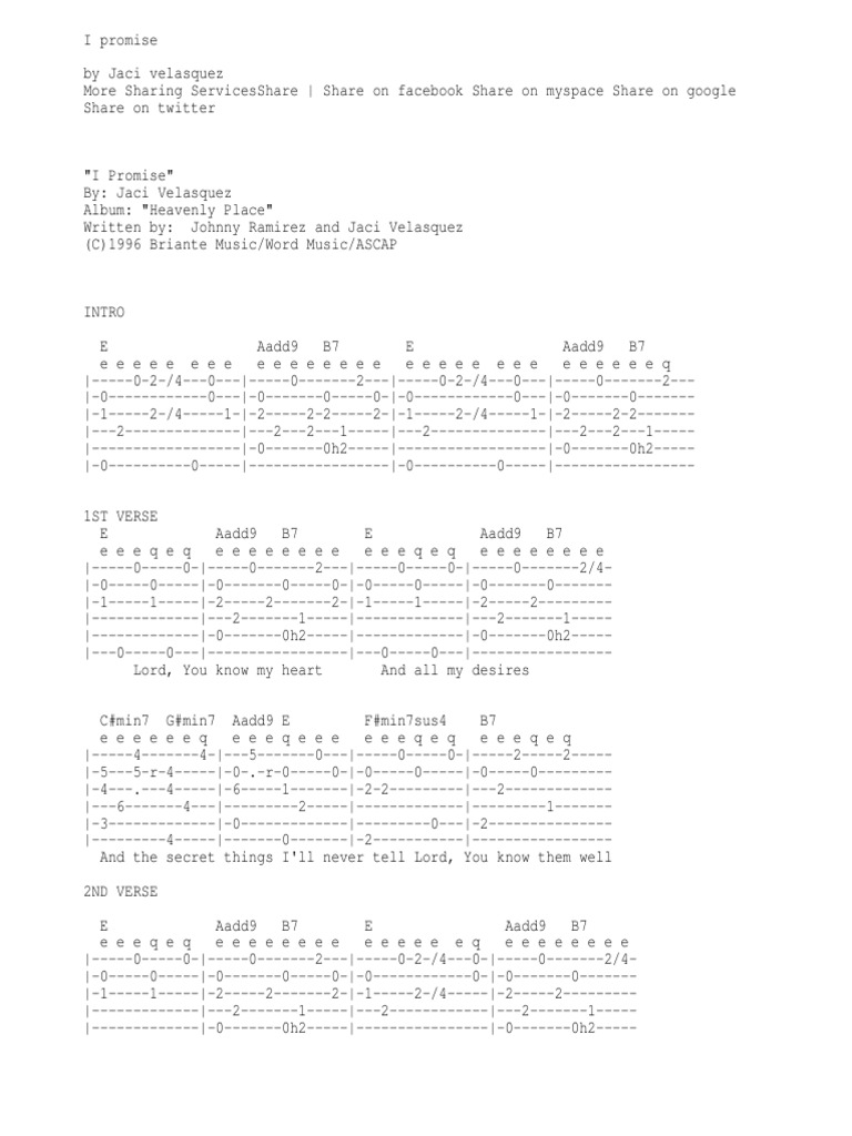 I Promise Tabs | PDF | Guitar Family Instruments | Leisure