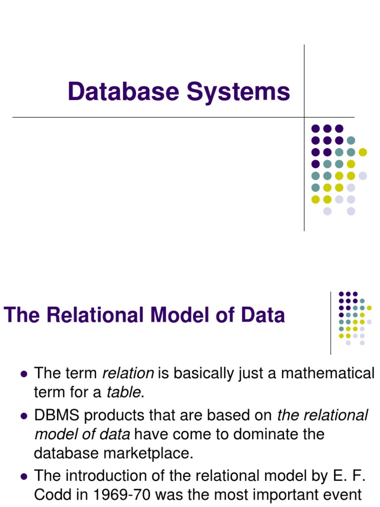 Lecture 10 DBMS | PDF | Relational Model | Data Management Software