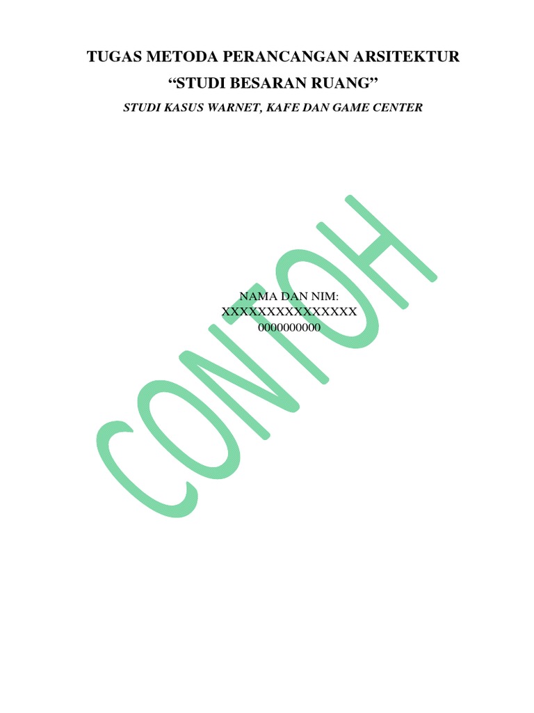 Contoh Studi Besaran Ruang - Warnet, Kafe, Dan Game Center | PDF