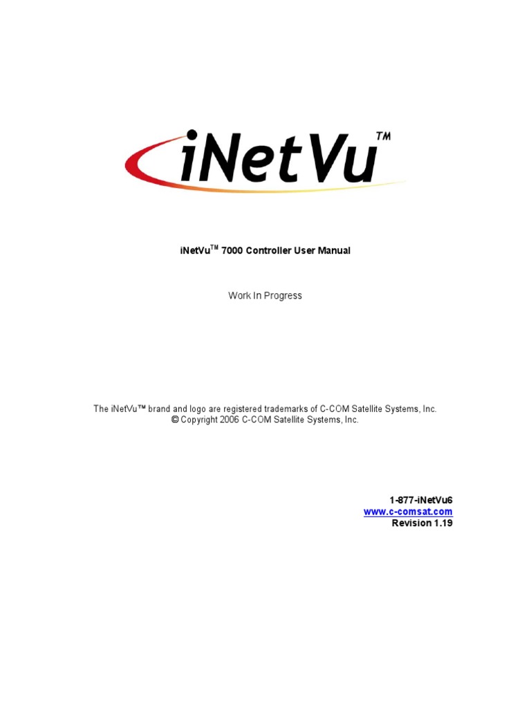 iNetVu 7000 Controller Manual | PDF | Very Small Aperture Terminal ...