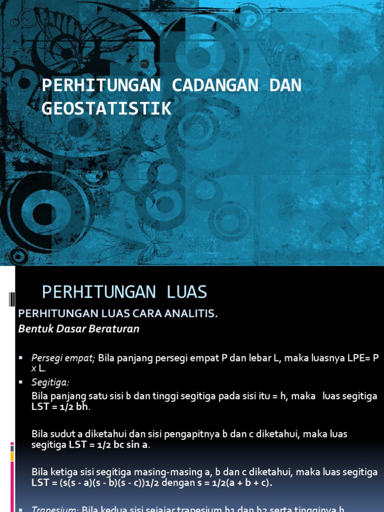 Perhitungan Cadangan Dan Geostatistik | PDF