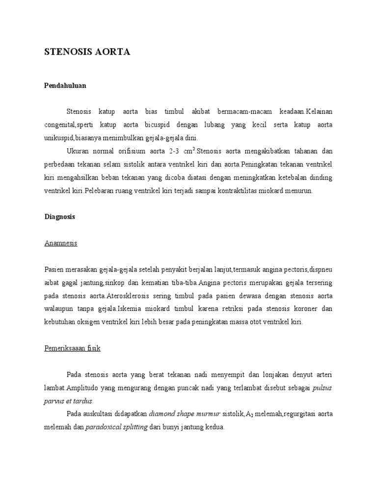 Stenosis Dan Regurgitasi Aorta | PDF