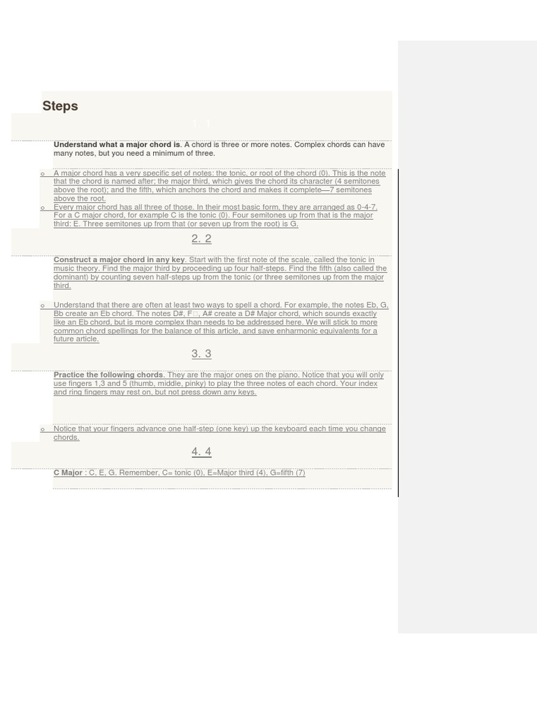 Steps: Understand What A Major Chord Is. A Chord Is Three or More Notes ...