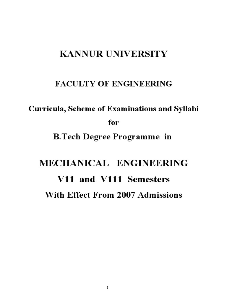Kannur University: B.Tech Degree Programme in | PDF | Marketing ...
