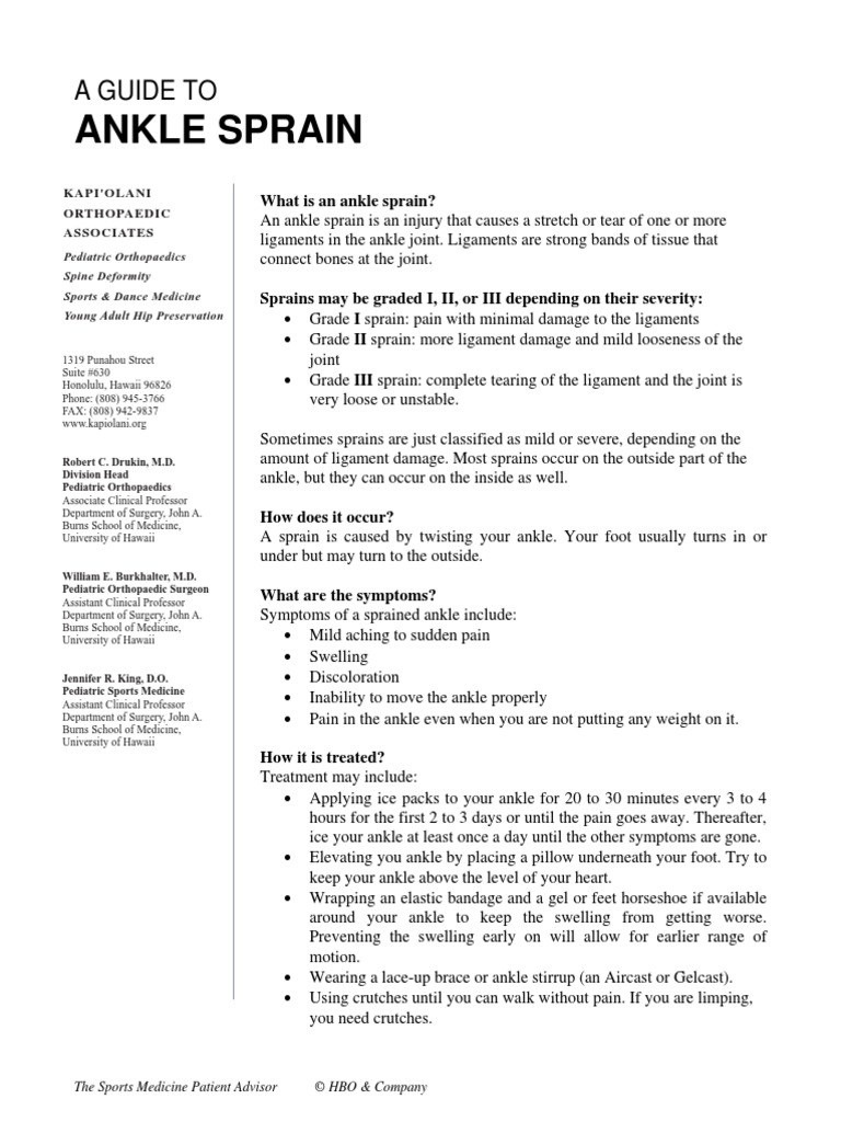 Ankle Sprain | PDF | Foot | Ankle