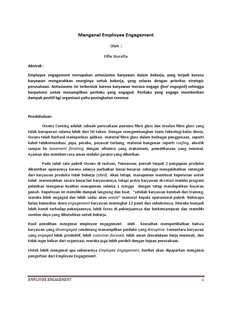 Mengenal Employee Engagement | PDF
