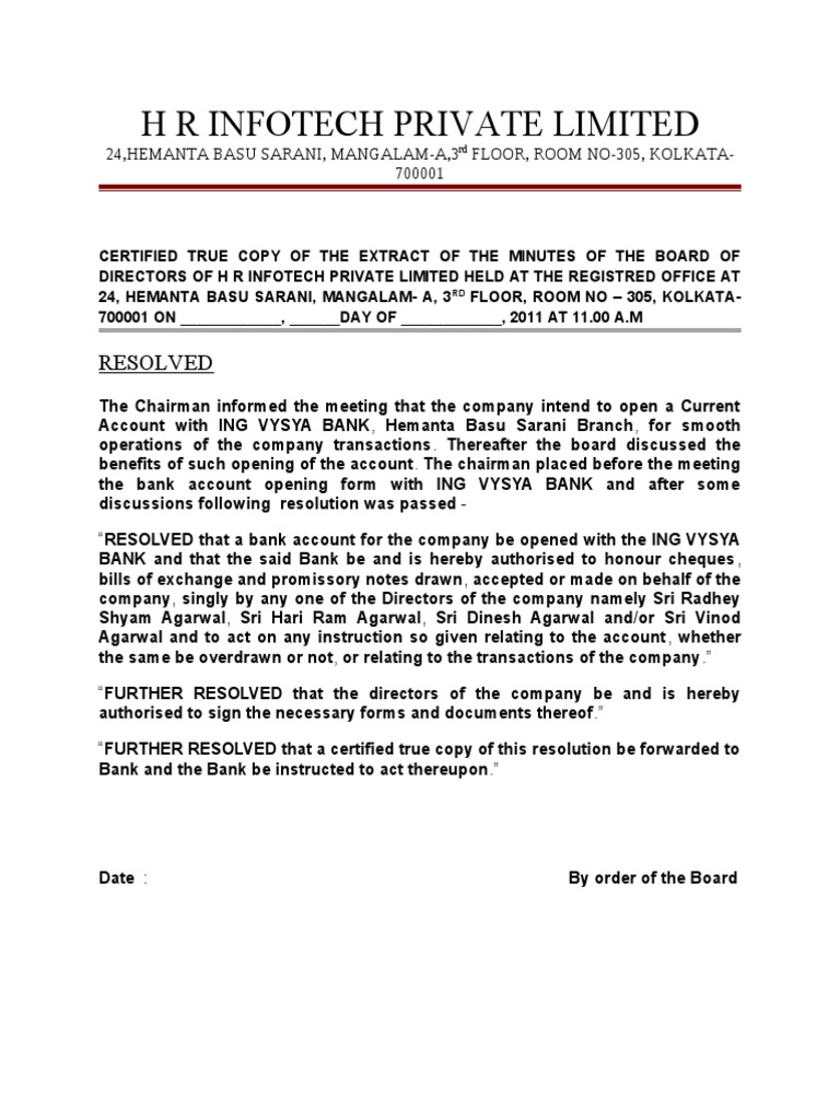 H R Infotech Private Limited Letter | PDF | Cheque | Banks