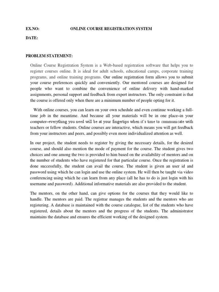 Online Course Reservation System Java | PDF | Educational Technology ...