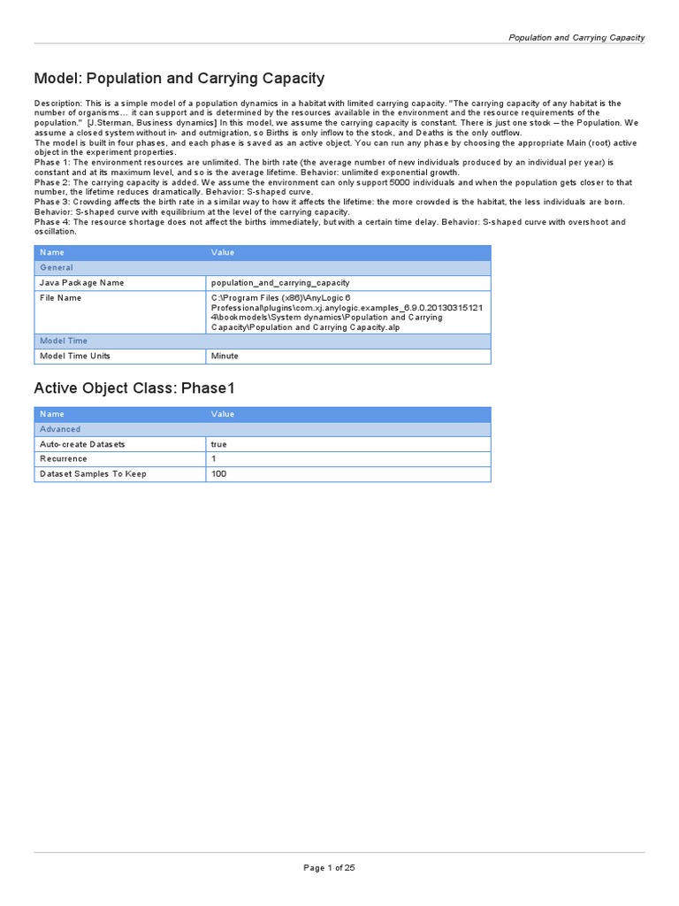 Population and Carrying Capacity | PDF | Parameter (Computer ...