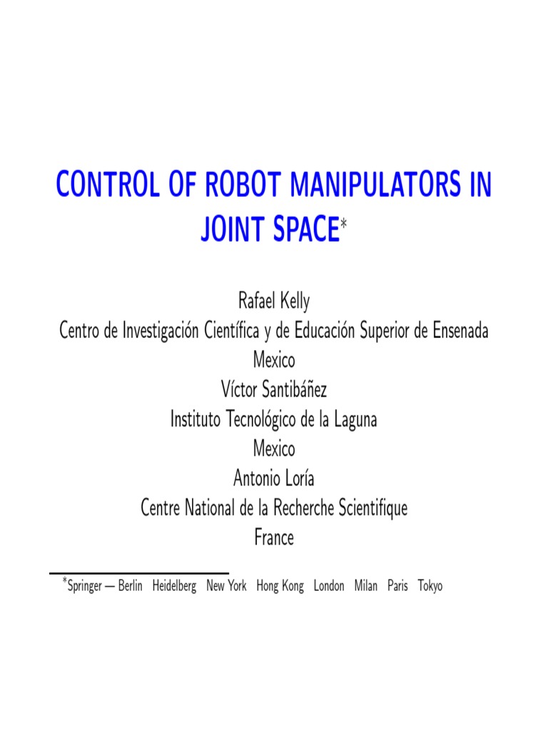 Control of Robot Manipulators | PDF | Stability Theory | Emergence