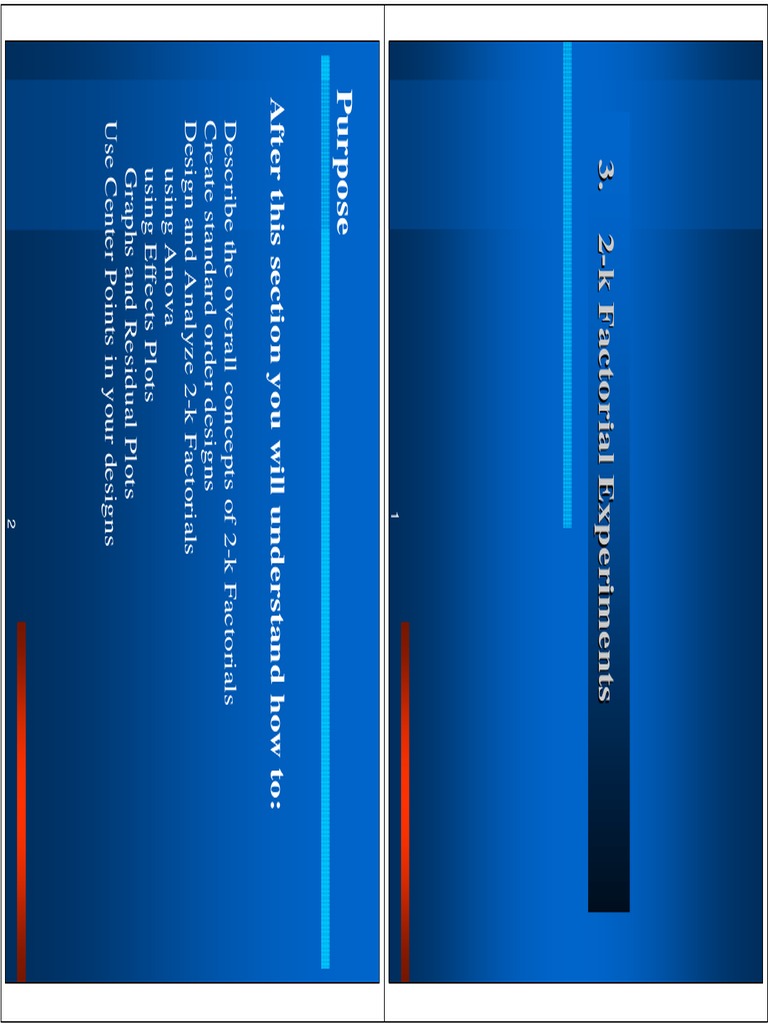 2K Factorial Experiments | PDF | Analysis Of Variance | Errors And Residuals
