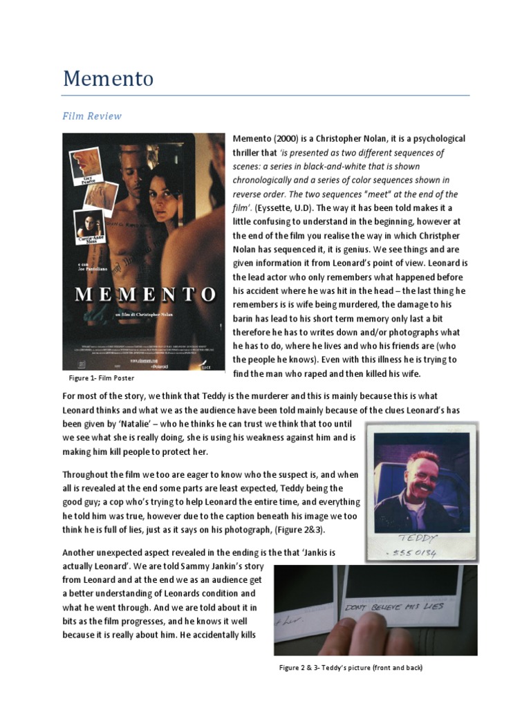 Memento | PDF | Violence | Crime Thriller