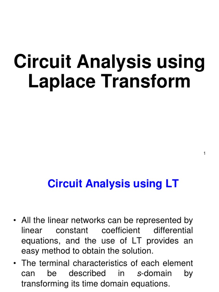 Analysis Using Laplace Function 3 | PDF | Laplace Transform | Network ...