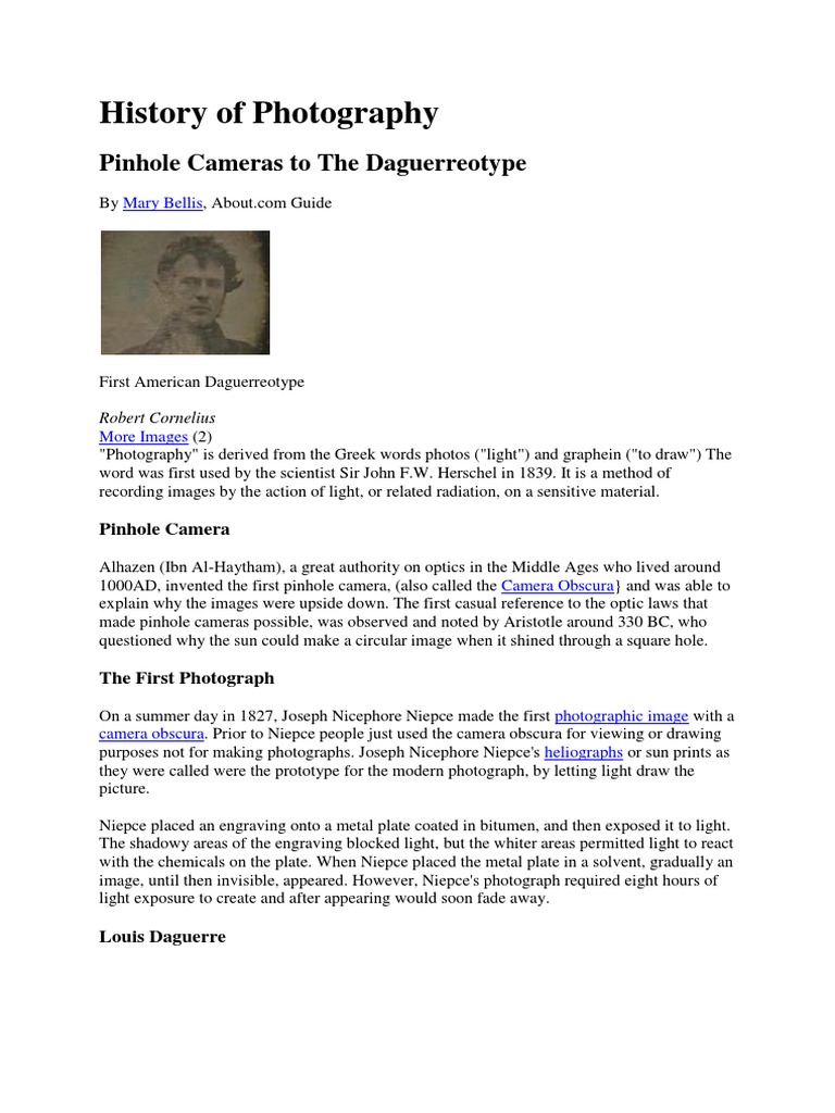 History of Photography | PDF | Camera | Photograph