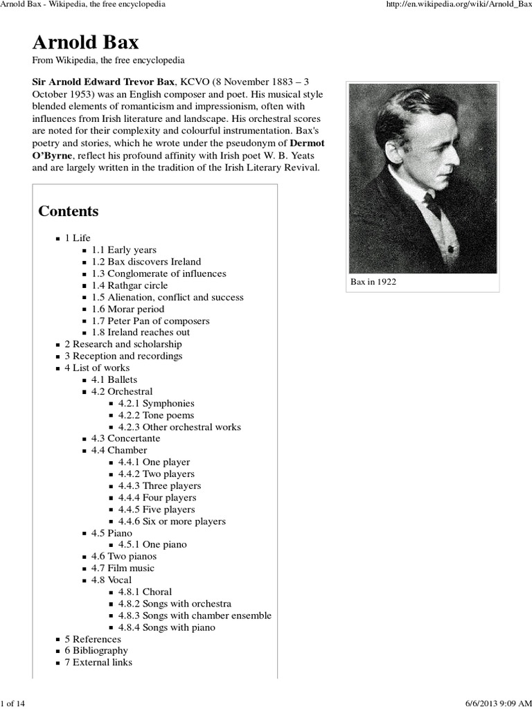 Arnold Bax | PDF | Concerto | Classical Music