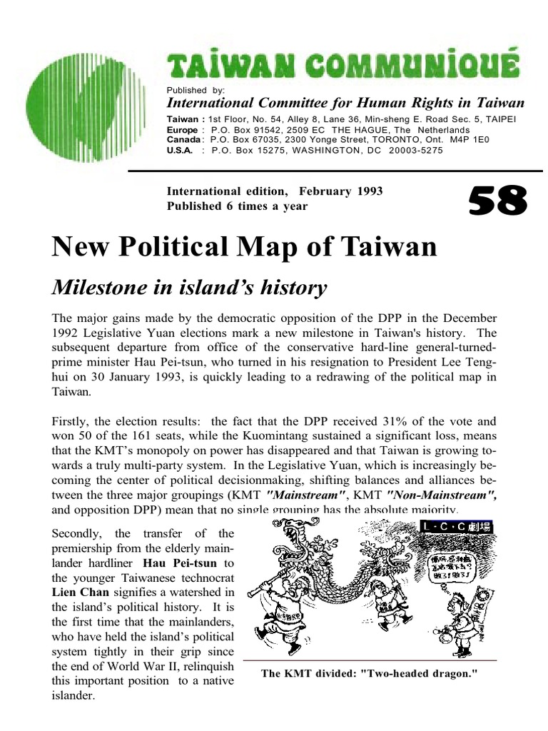 New Political Map of Taiwan: Milestone in Island S History | PDF ...
