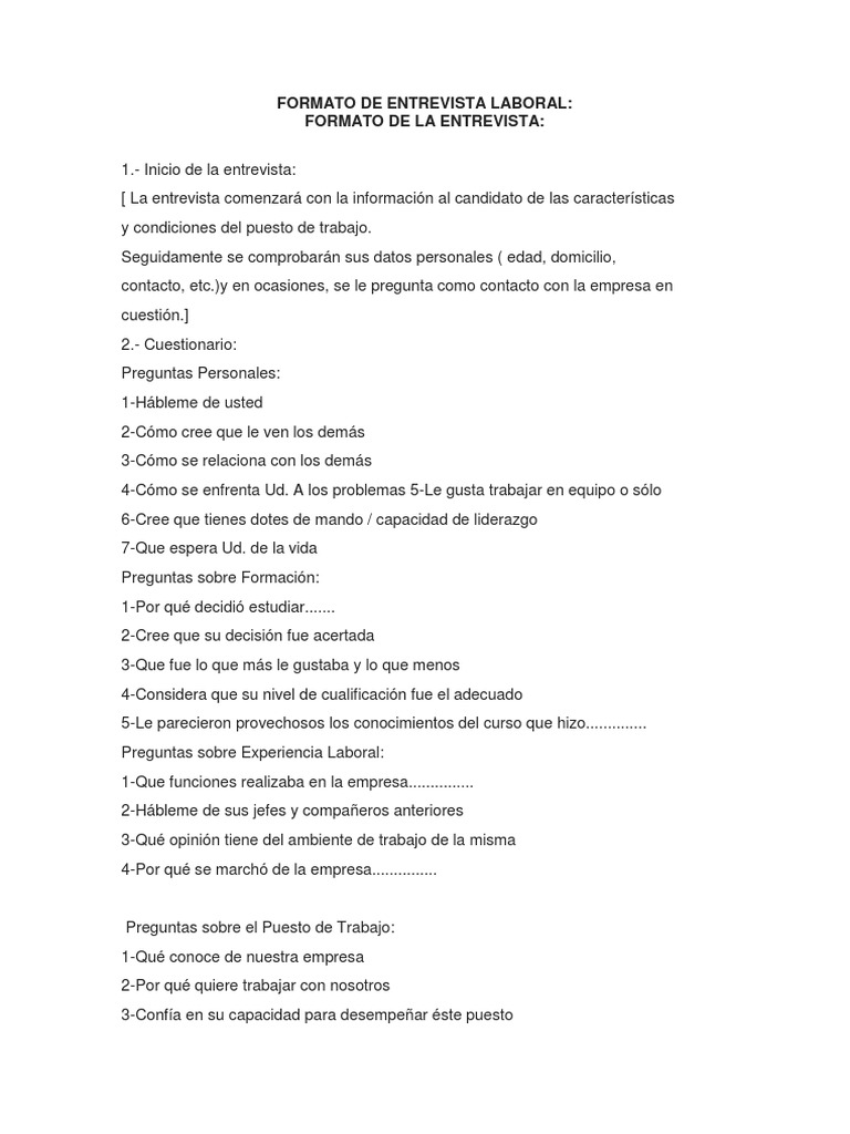 Ejemplo De Una Entrevista