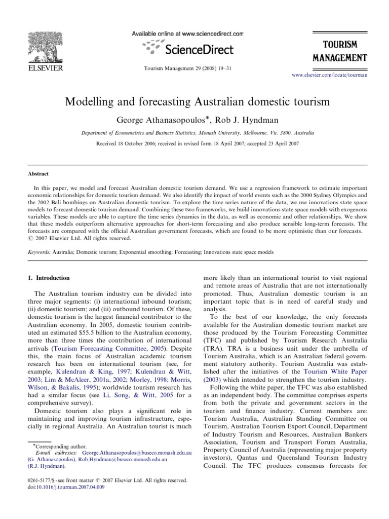 Athanasopoulos and Hyndman (2008) | PDF | Forecasting | Time Series