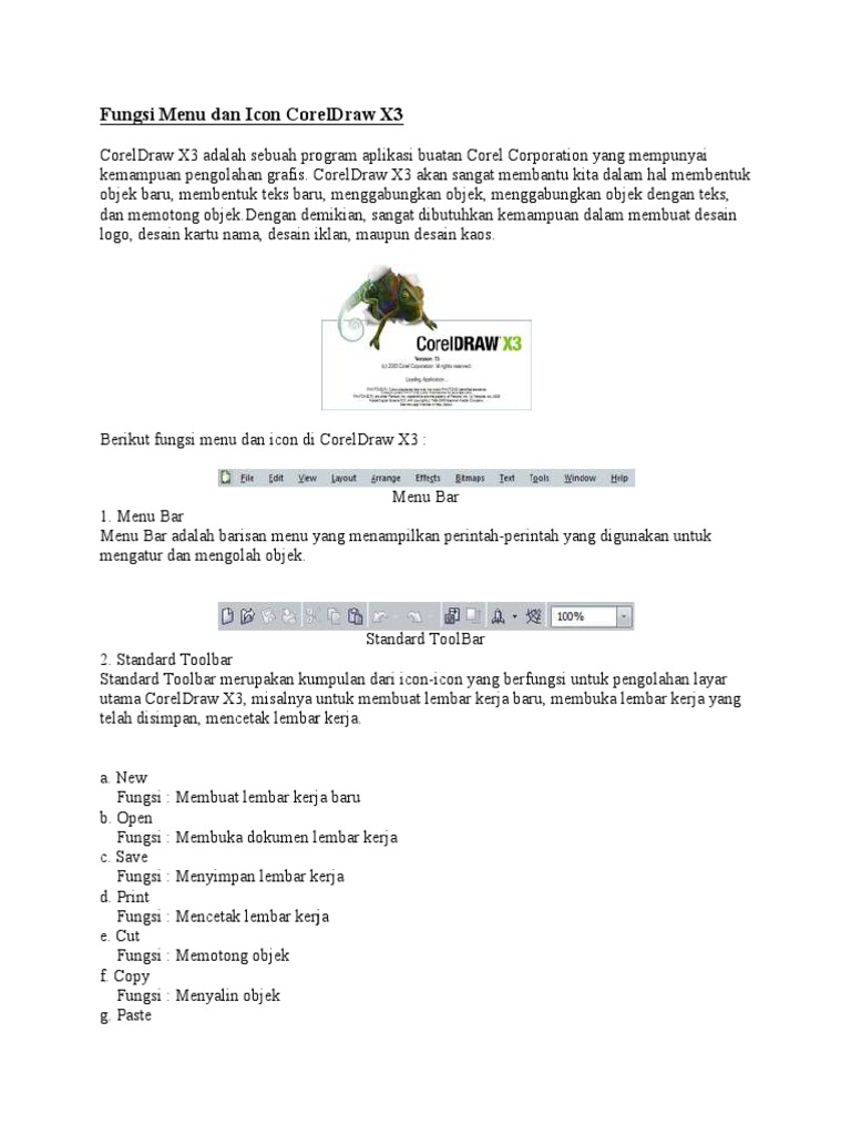Fungsi Menu Dan Icon CorelDraw X3 | PDF