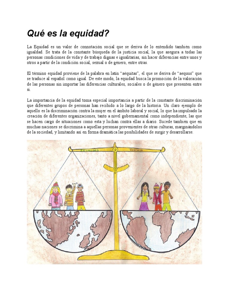 Qué Es La Equidad | PDF | Igualdad social | Discriminación