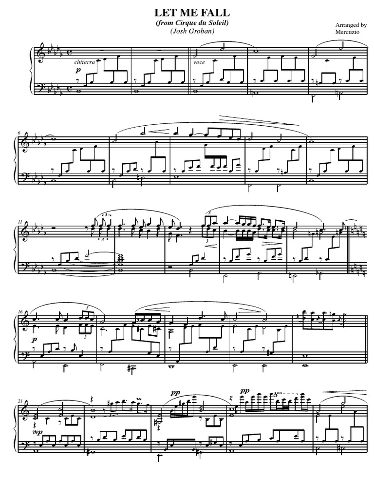 Let Me Fall (Josh Groban) | PDF