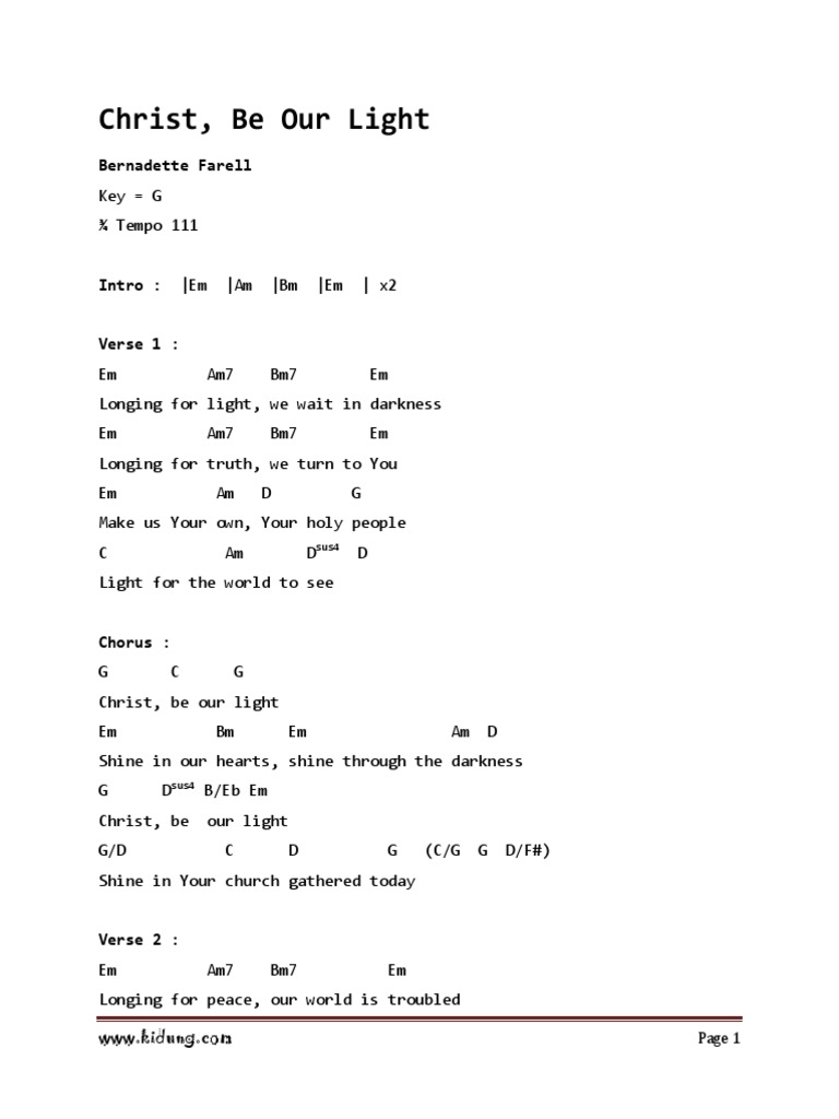 Christ, Be Our Light: An Analysis of the Song | PDF