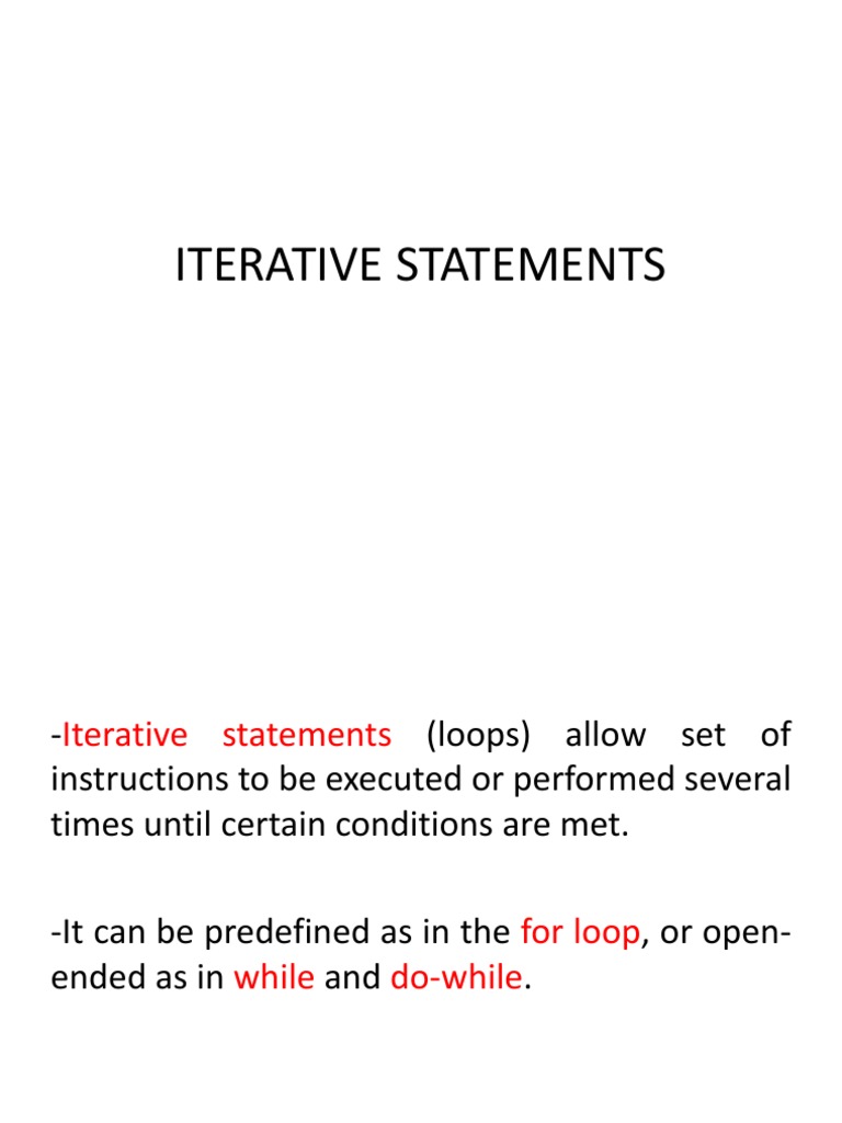 Iterative Statements | PDF | Control Flow | Computer Programming