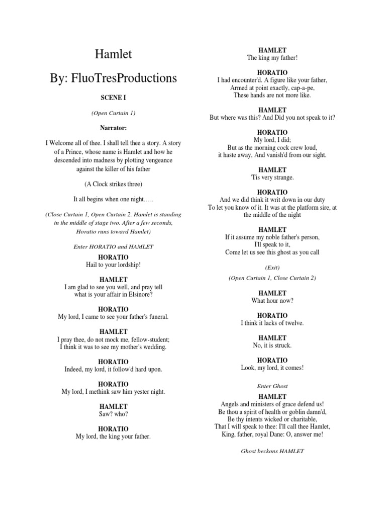 Script | Hamlet | Shakespearean Tragedies